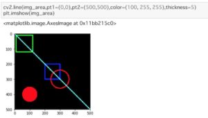 【Python】OpenCVで線や図を描く – rectangle, circle, line, putText, polylines